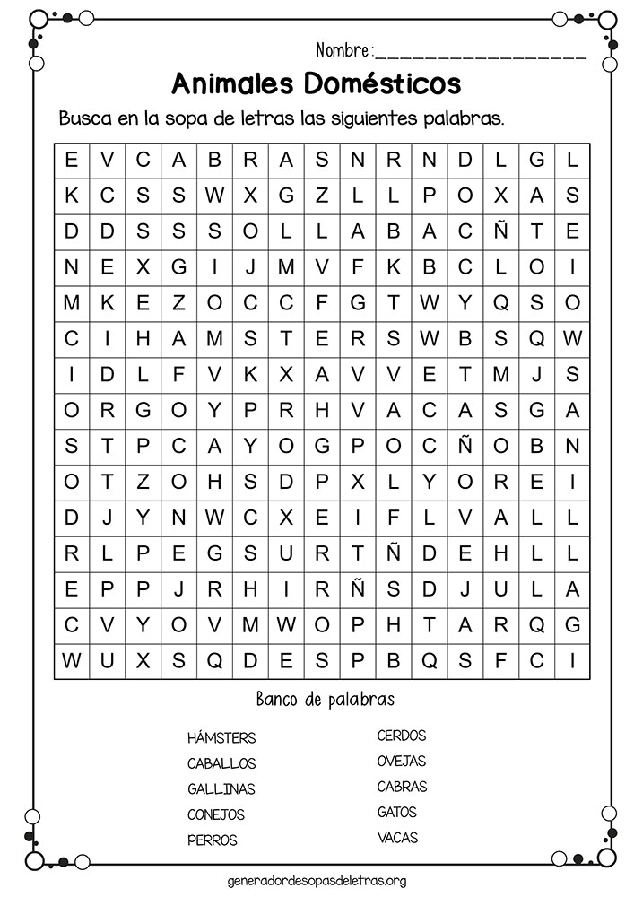 Sopas de Letras para Niños | PDF Gratis